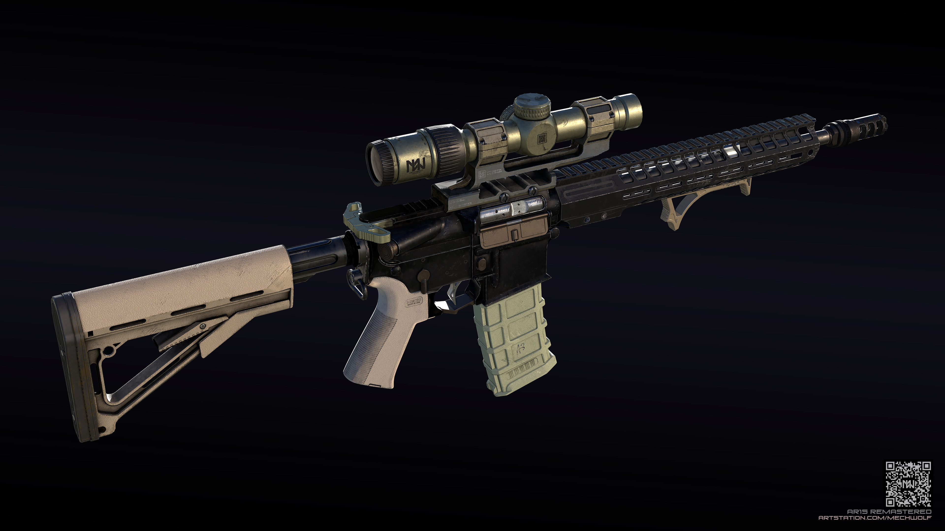 Art of Alex Puh - AR15 / M4 Carbine Modular Rifle Game Ready