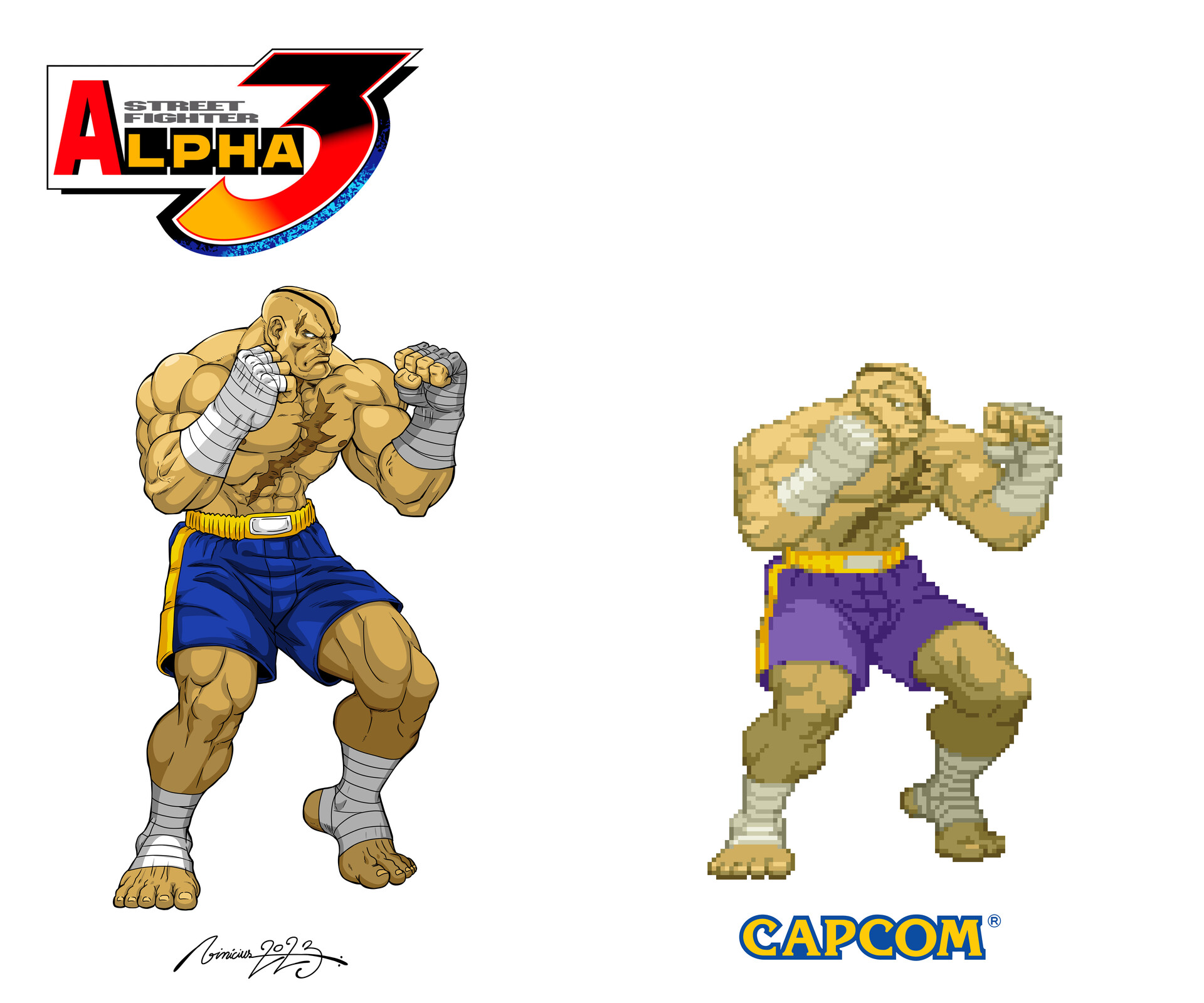 ArtStation - Sagat Remake by Vinicius Moura