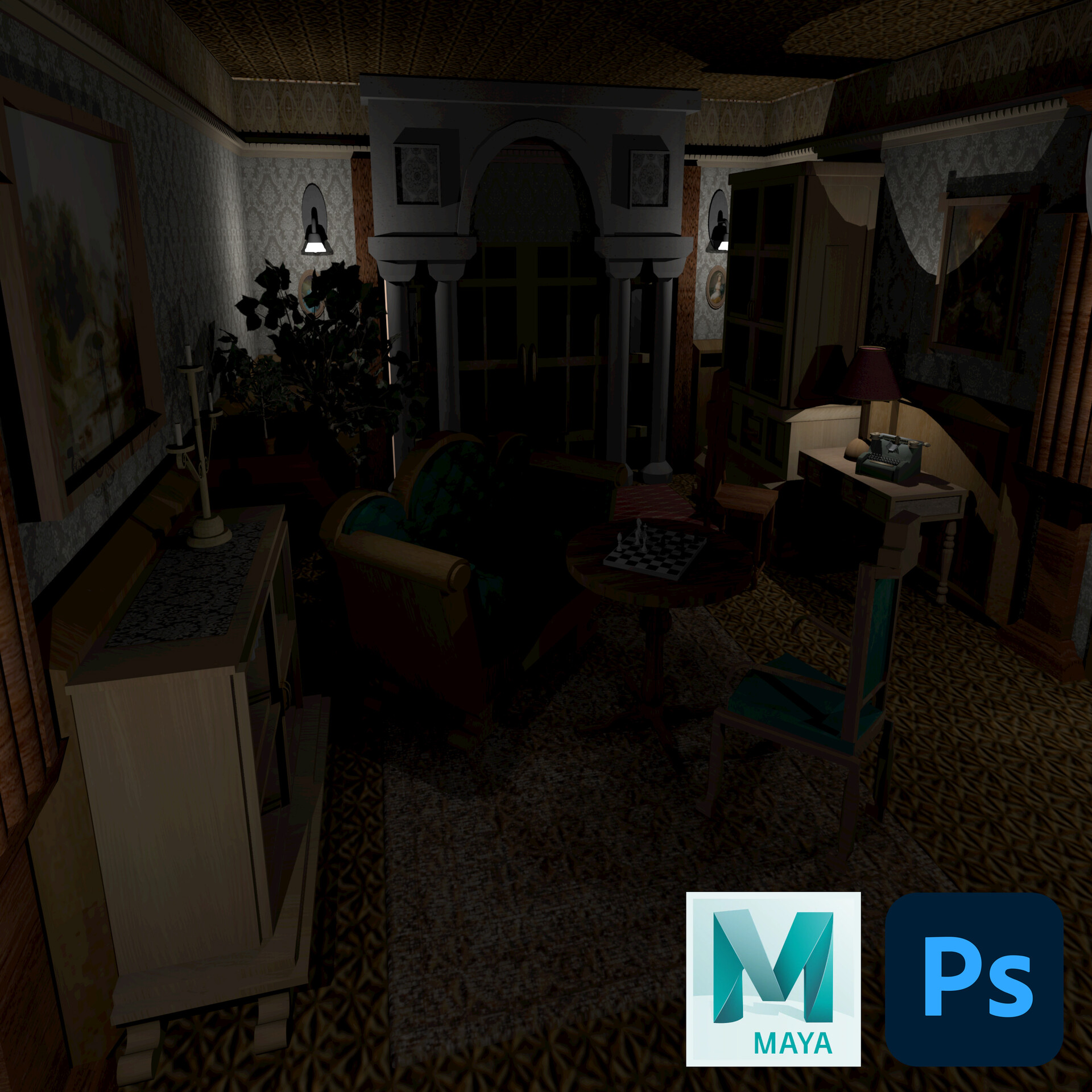 ArtStation - Clock Tower Living Room