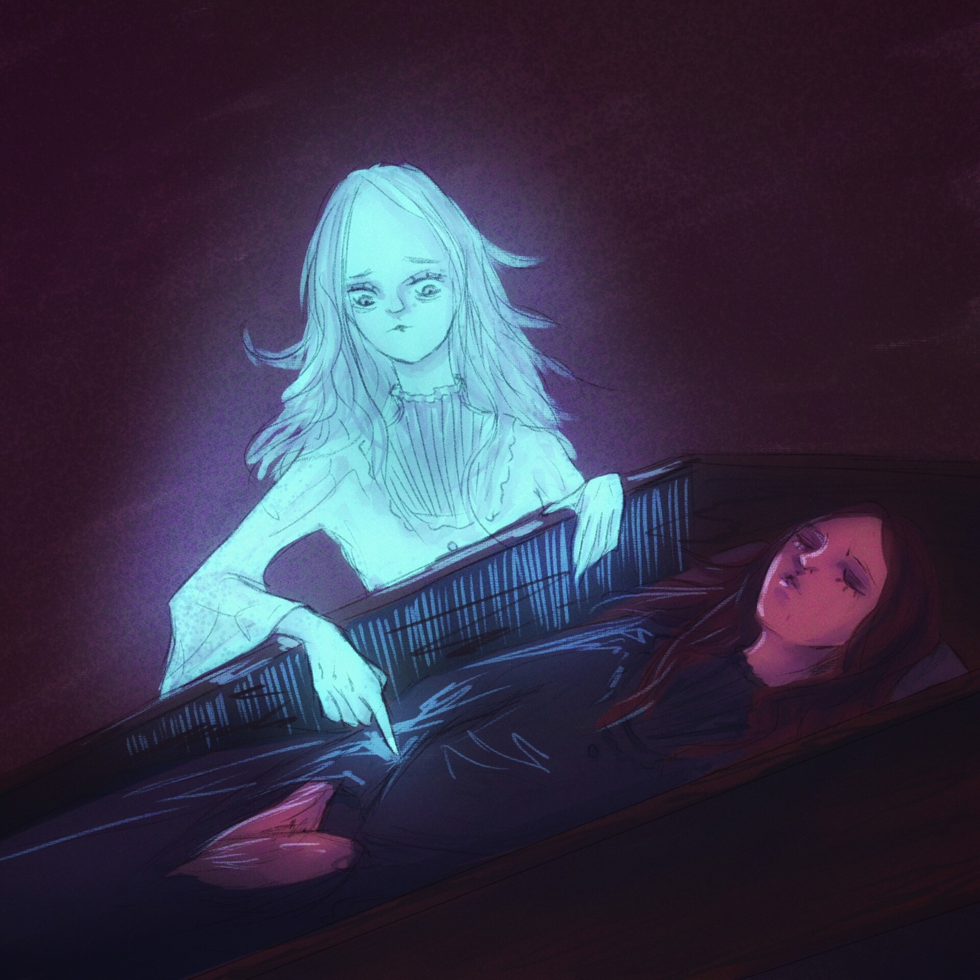 ArtStation - I find myself surrounded by a coffin in the night