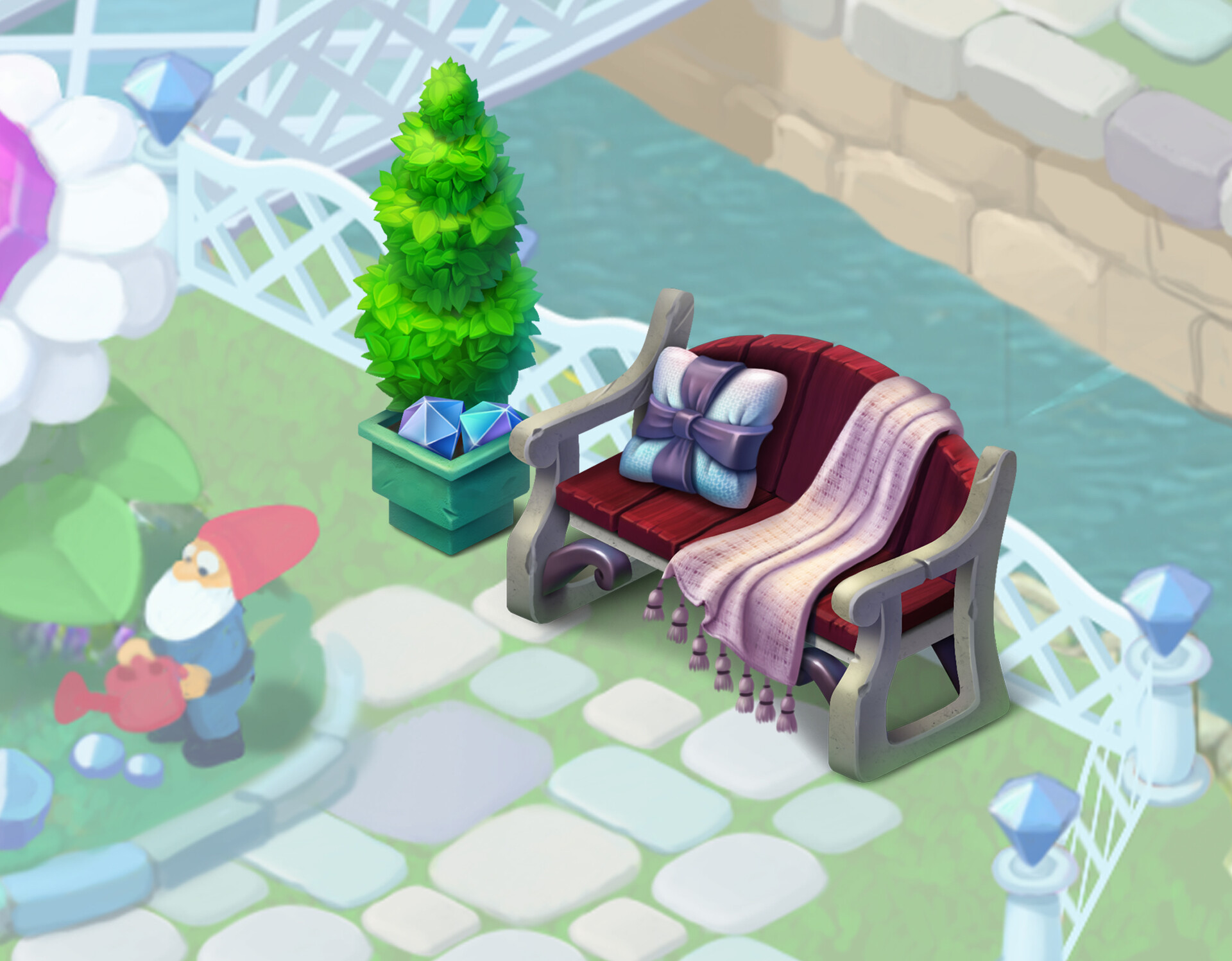 ArtStation - Bench and tree.