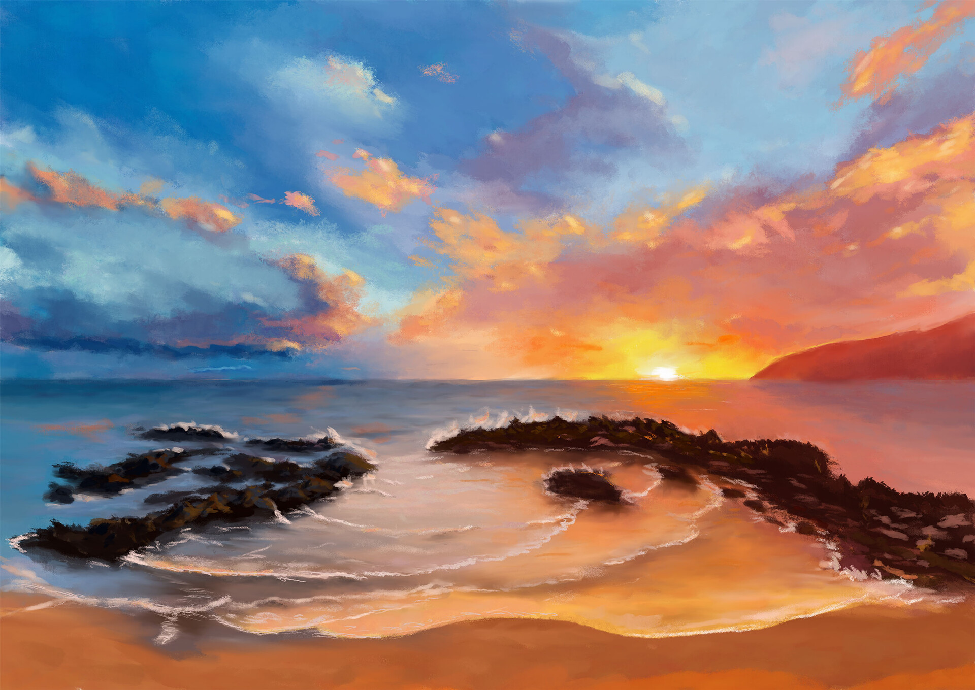 ArtStation - Mid Summer Sunset