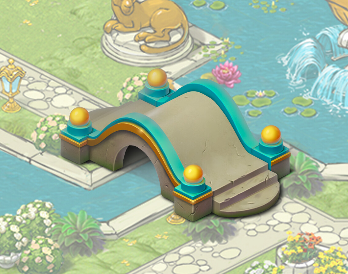 ArtStation - 2d render of a bridge based on 3d blocking