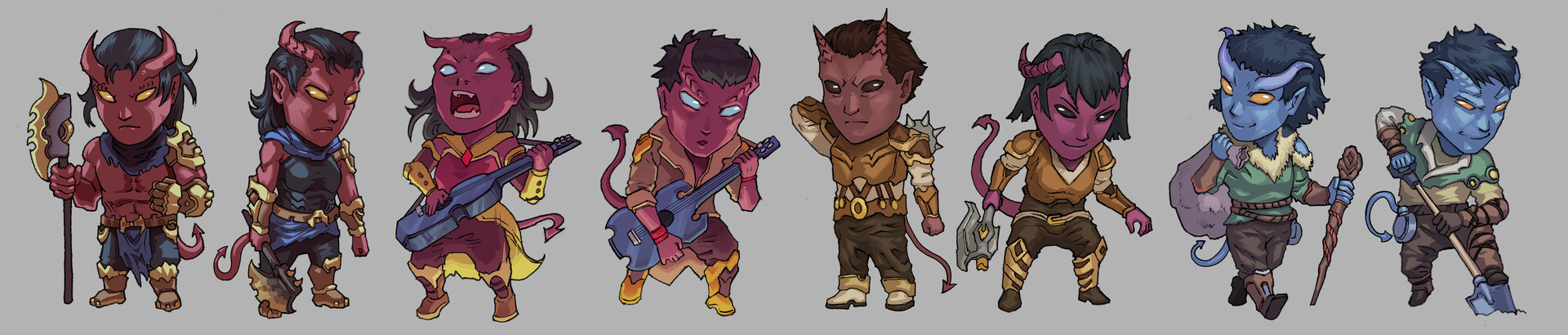 ArtStation - DND Tiefling Playable Characters Set 1