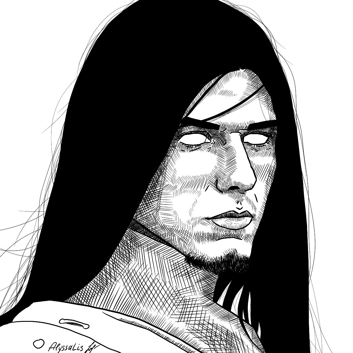 ArtStation - Ink styled portrait