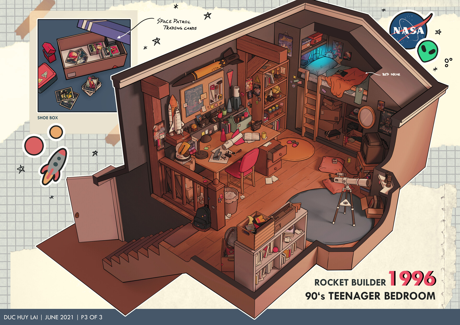 ArtStation - Interior Design - 90s Bedroom