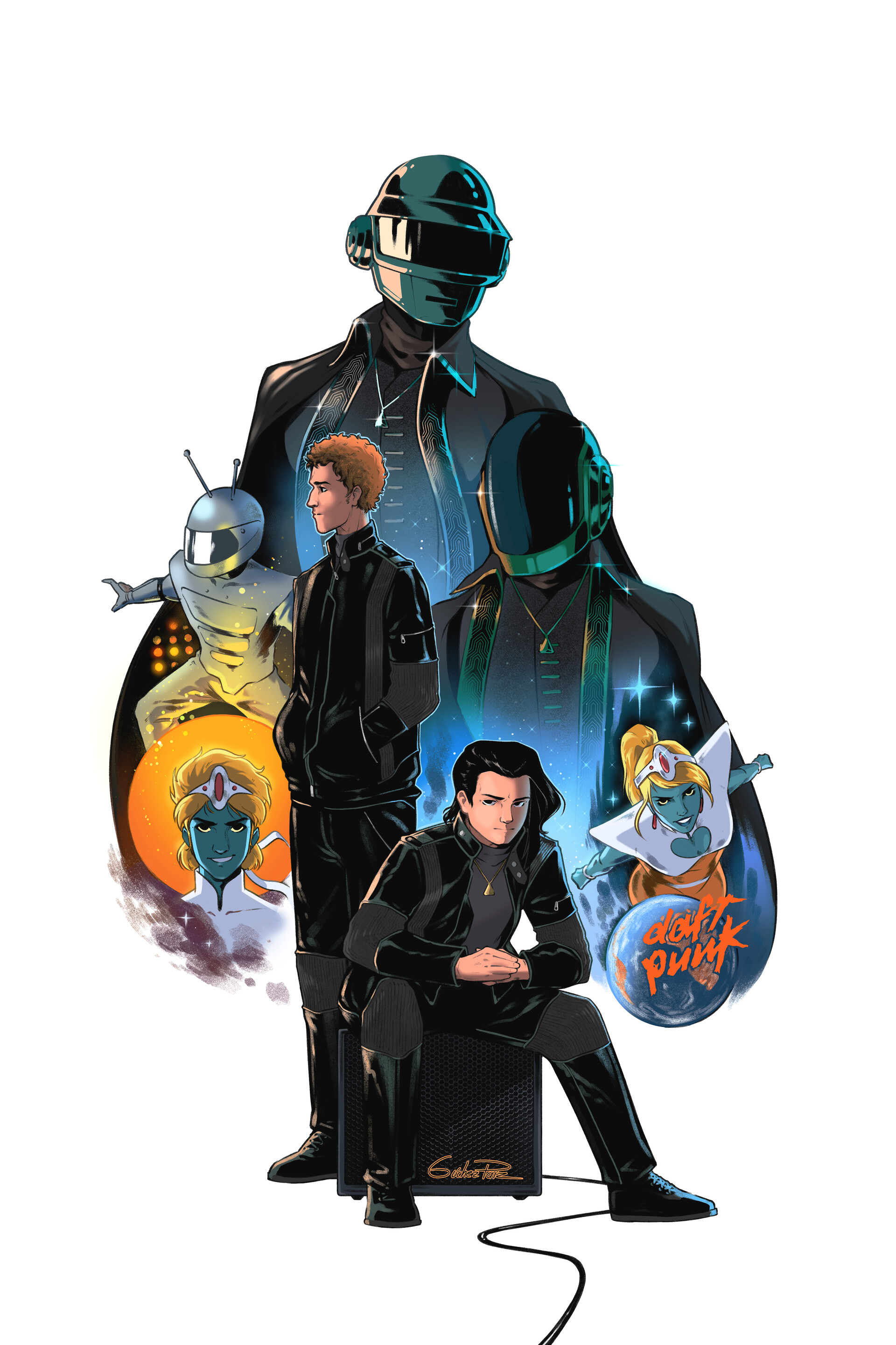 ArtStation - Daft Punk Illustration