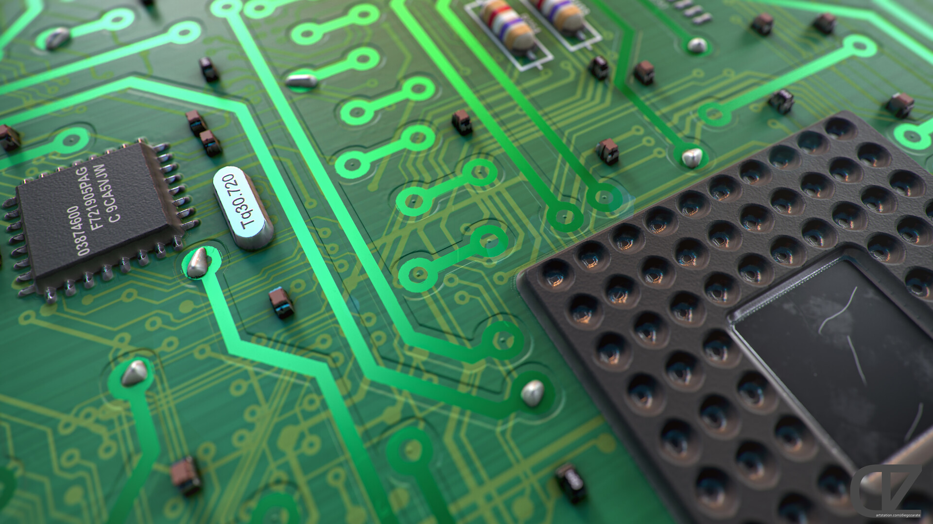 Diego Zarate - PBR - MOTHERBOARD, PCB BOARD - 4K MATERIAL