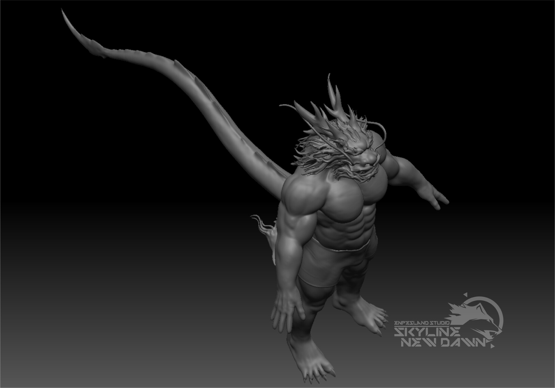 EK_60 - Chinese Dragon Humanoid Type Character AoMing's Body Type-04_M ...