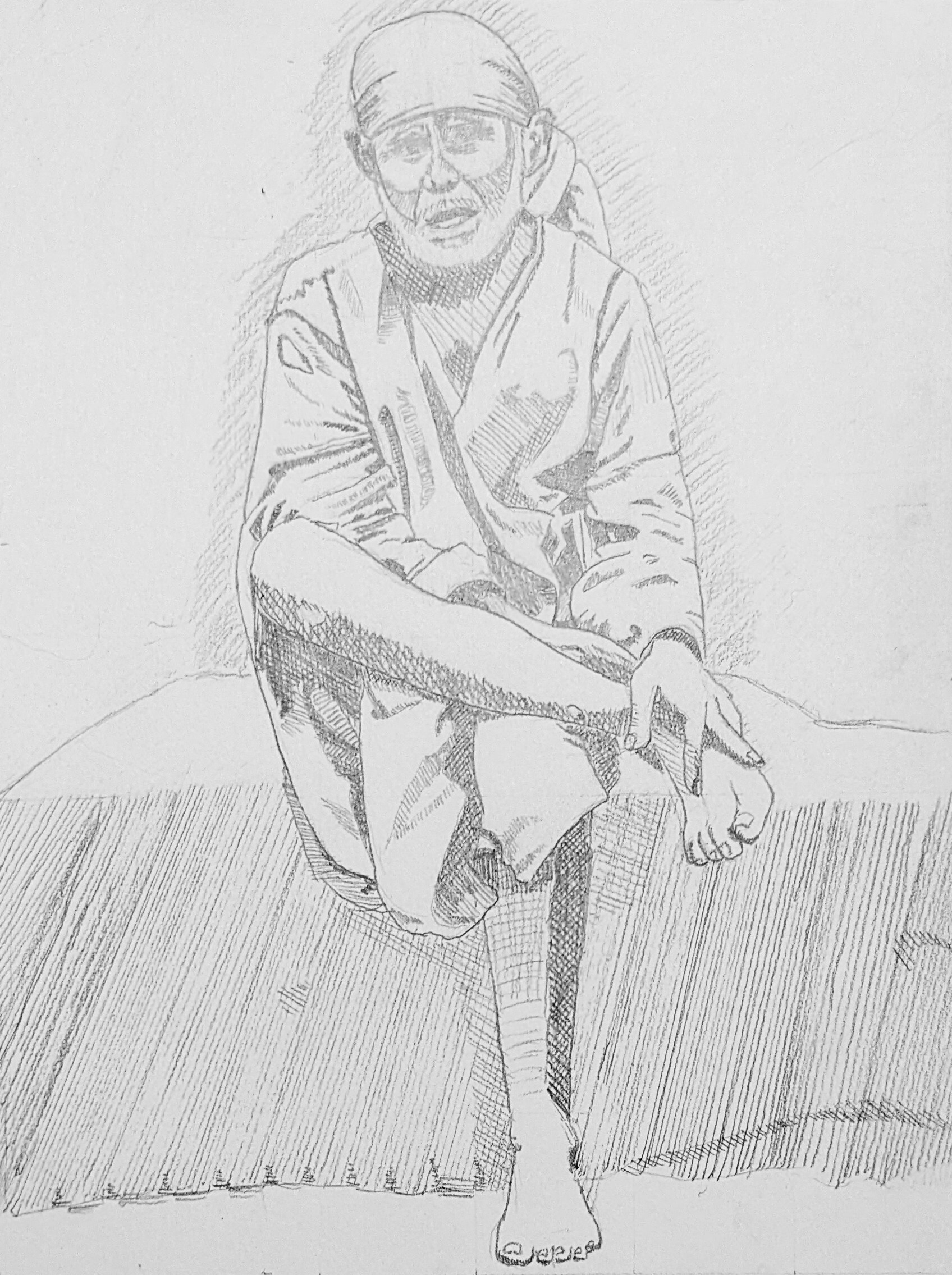 Shirdi Sai Baba Pencil Sketch