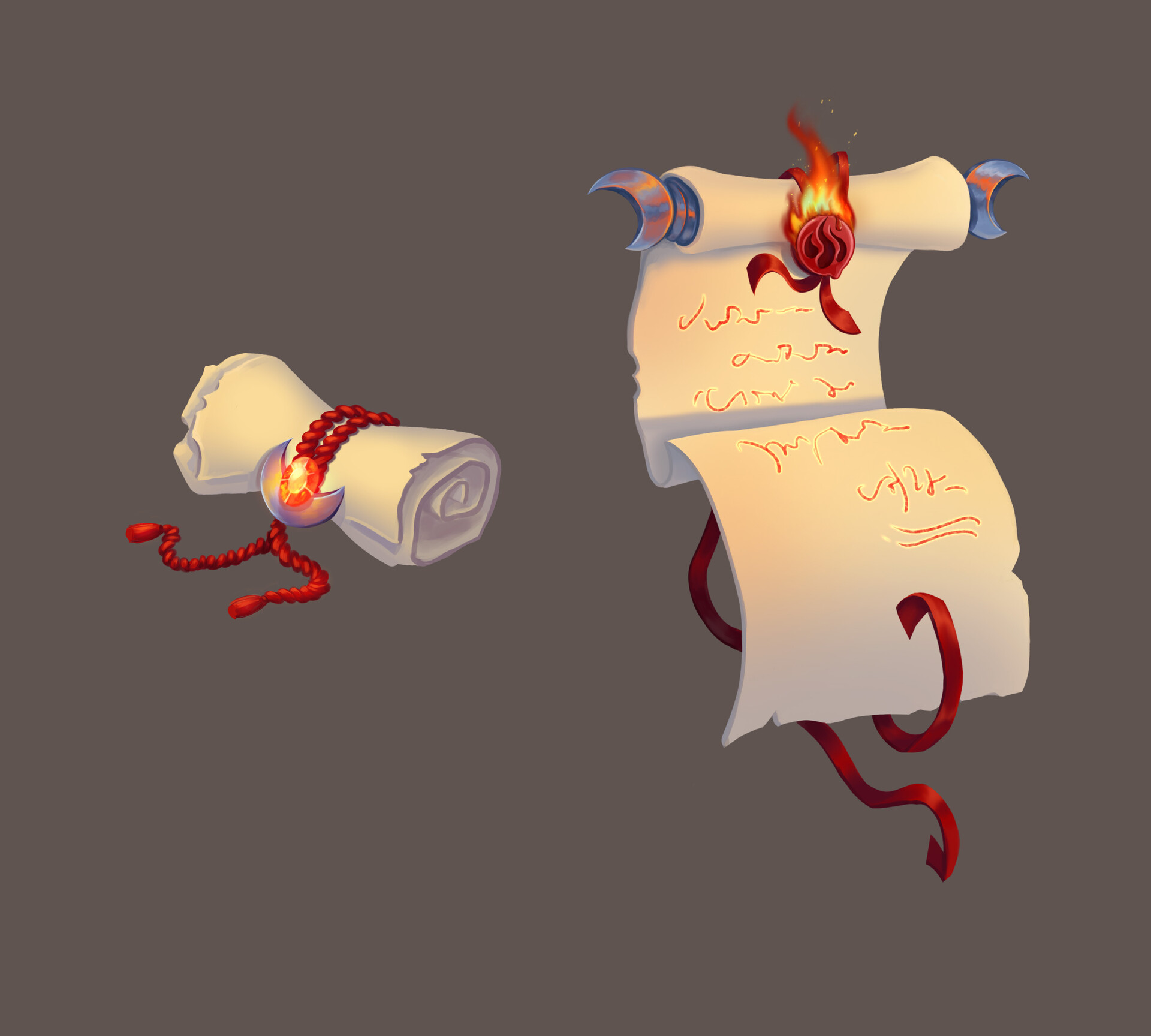 ArtStation - Fire-infused Magic Scroll