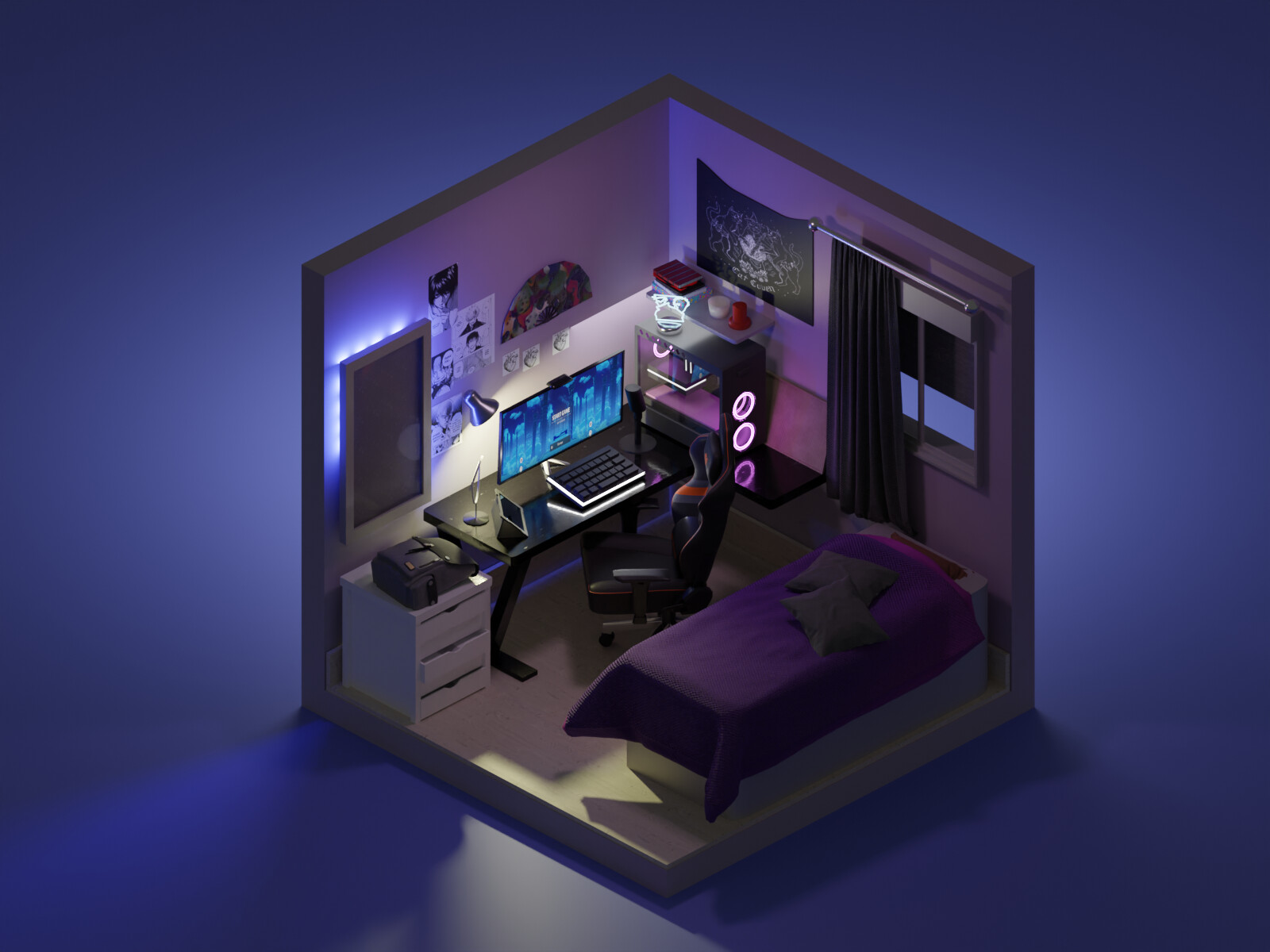 miguel ferrer - [THE BACKROOMS: VOL I]::Goth gamer room