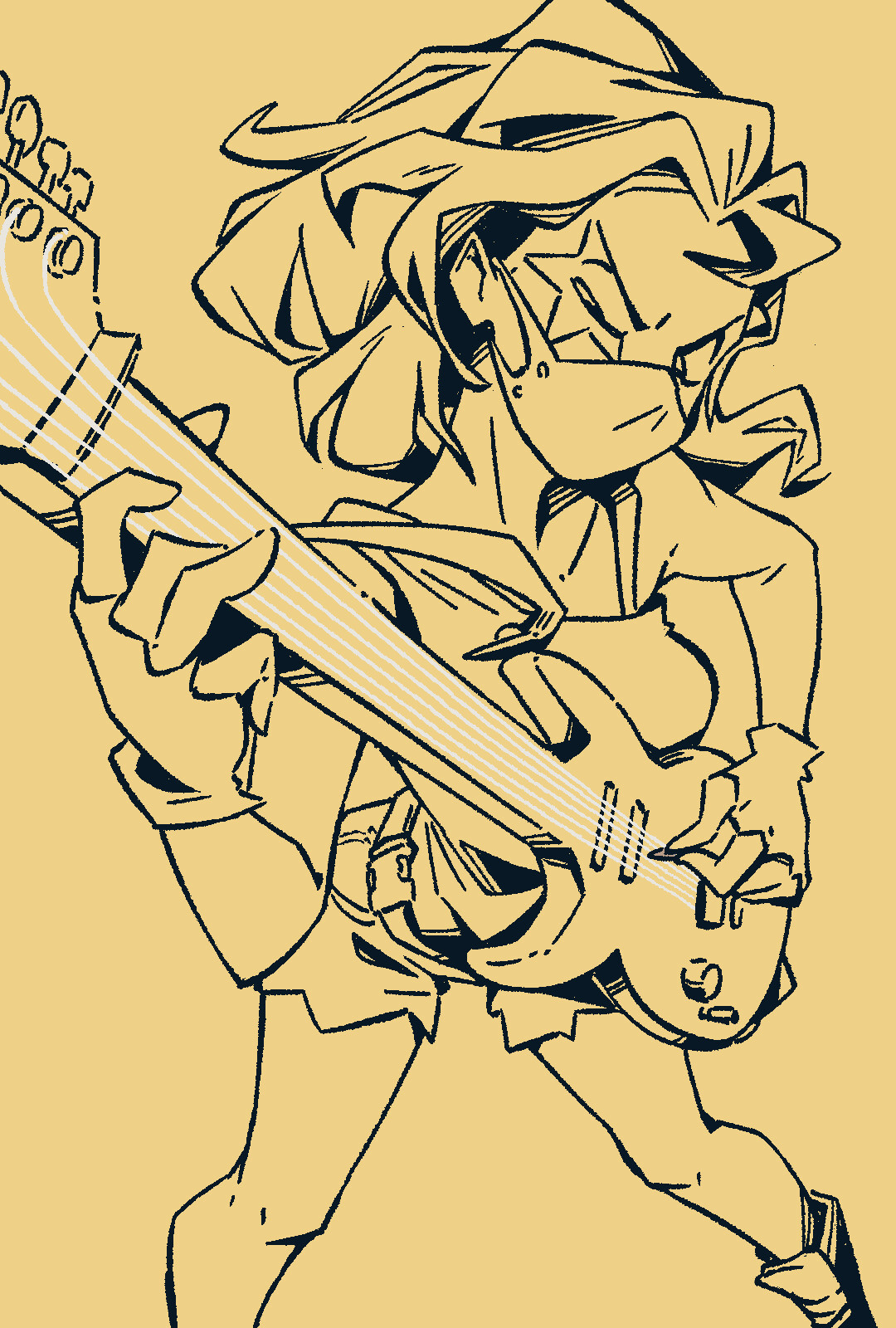 electric guitar drawing reference