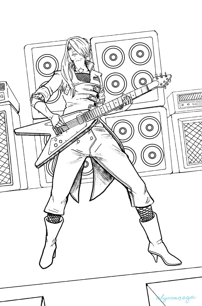 guitar hero coloring page