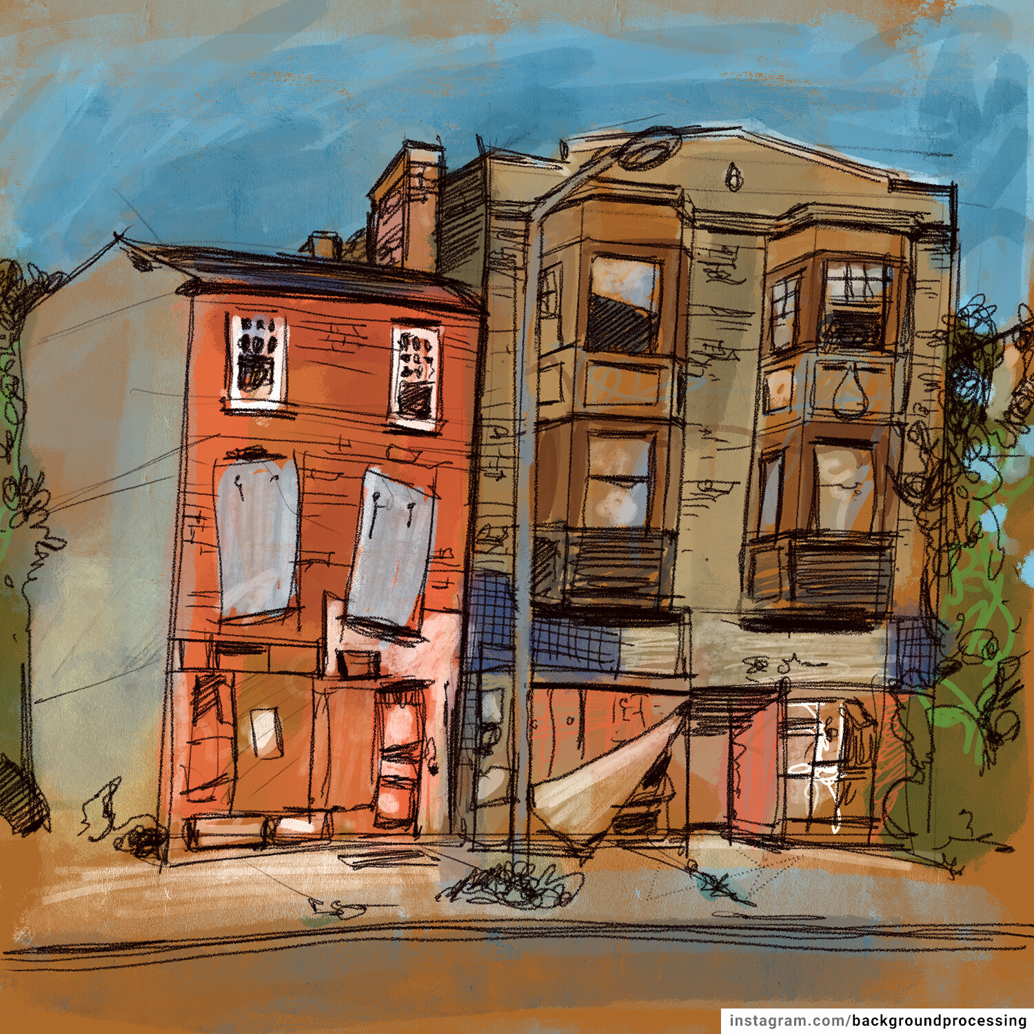 ArtStation - Urban decay sketch