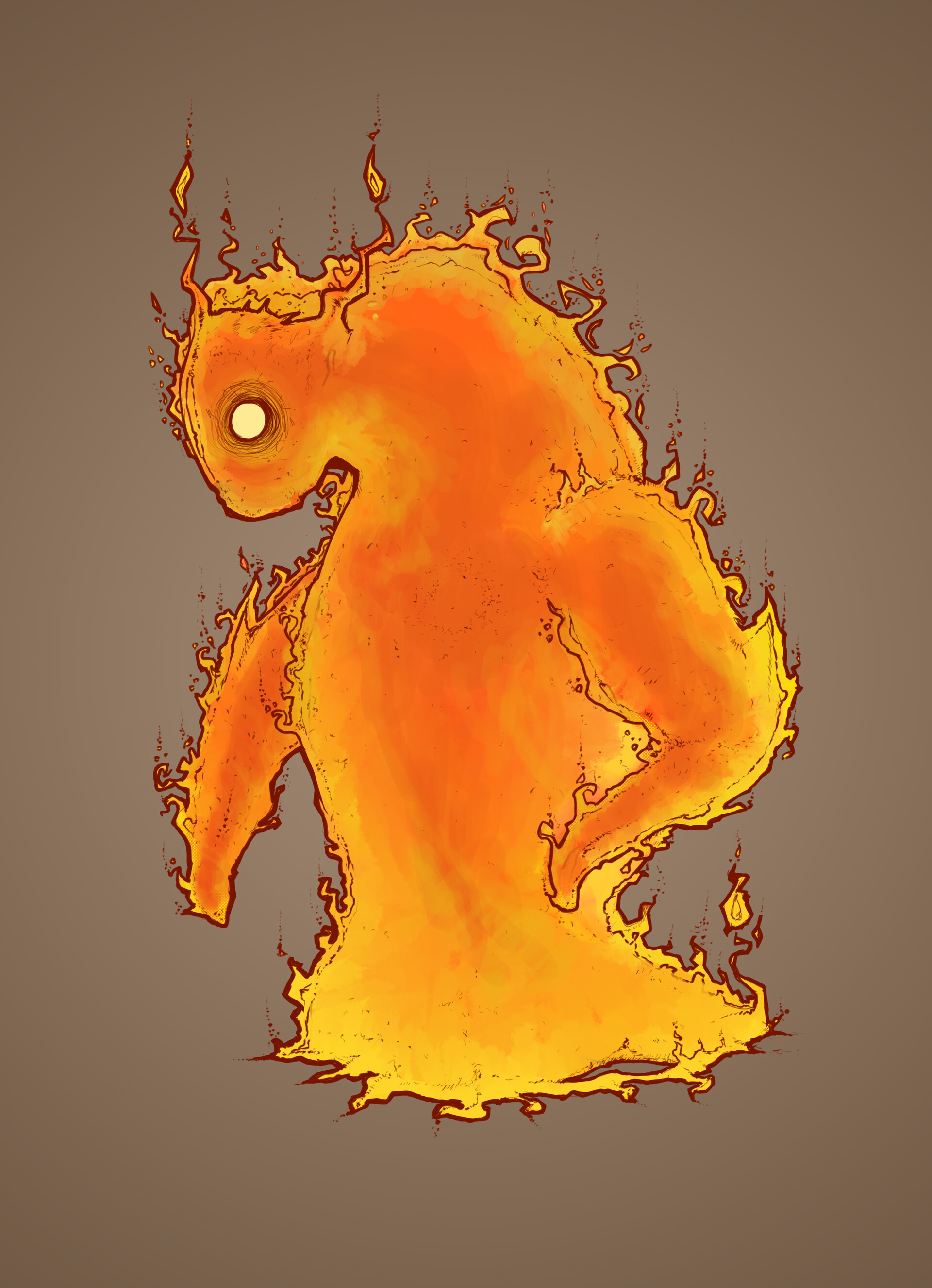 how to draw the fire elemental