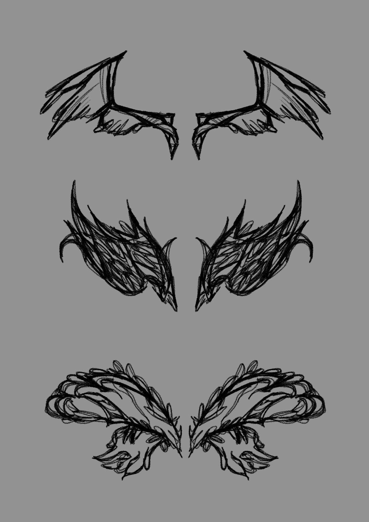 how to draw anime demon wings