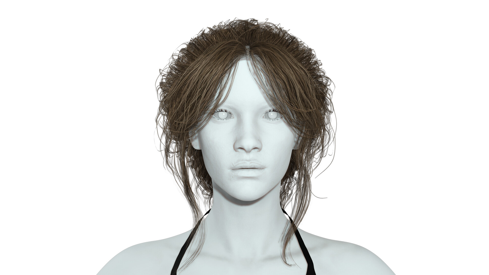 hamza khaloui - Female hair poly cards realistic Low-poly