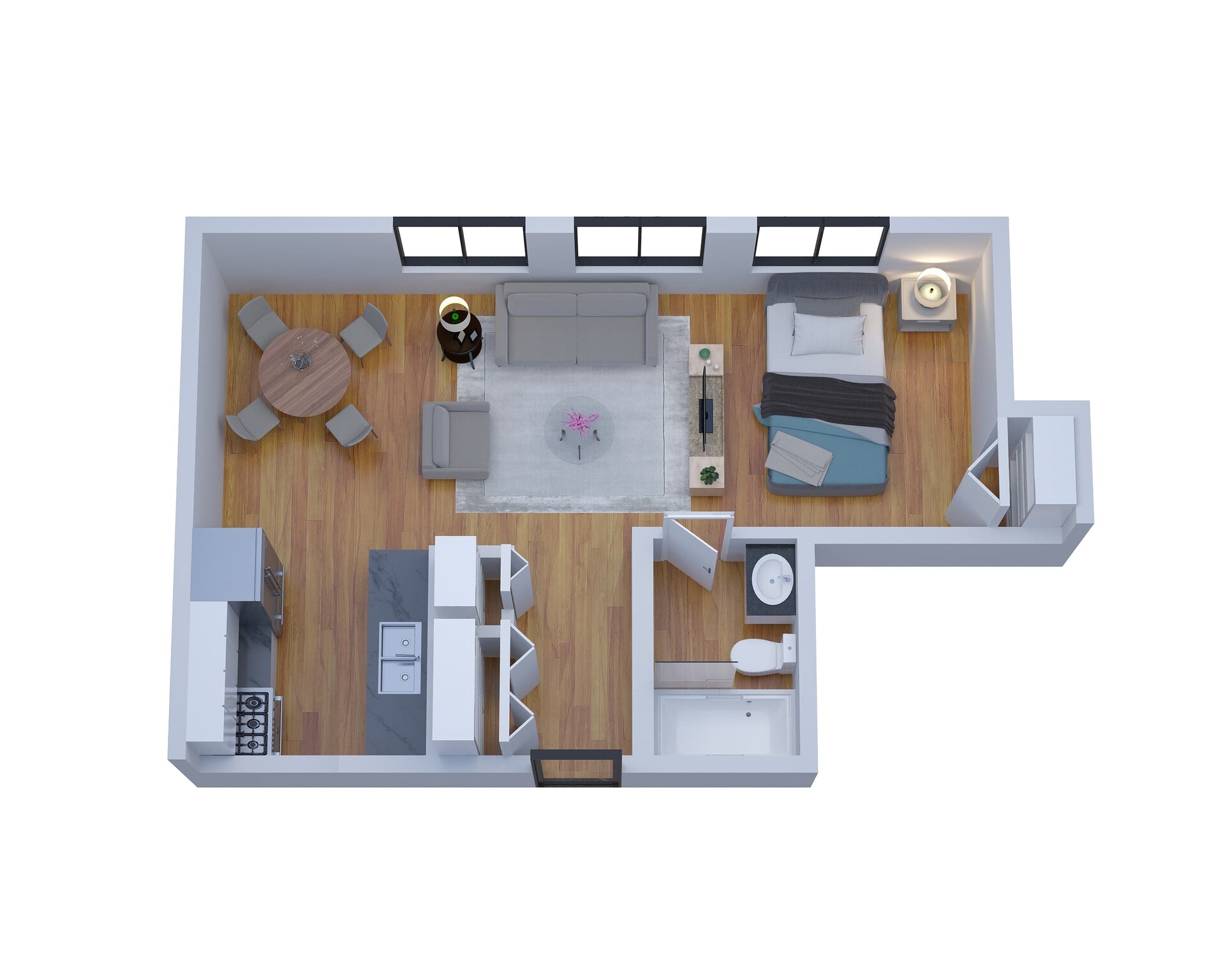 3D Floor Plans for Studio Apartments by The 2D3D Floor Plan Company — ProUser.Me