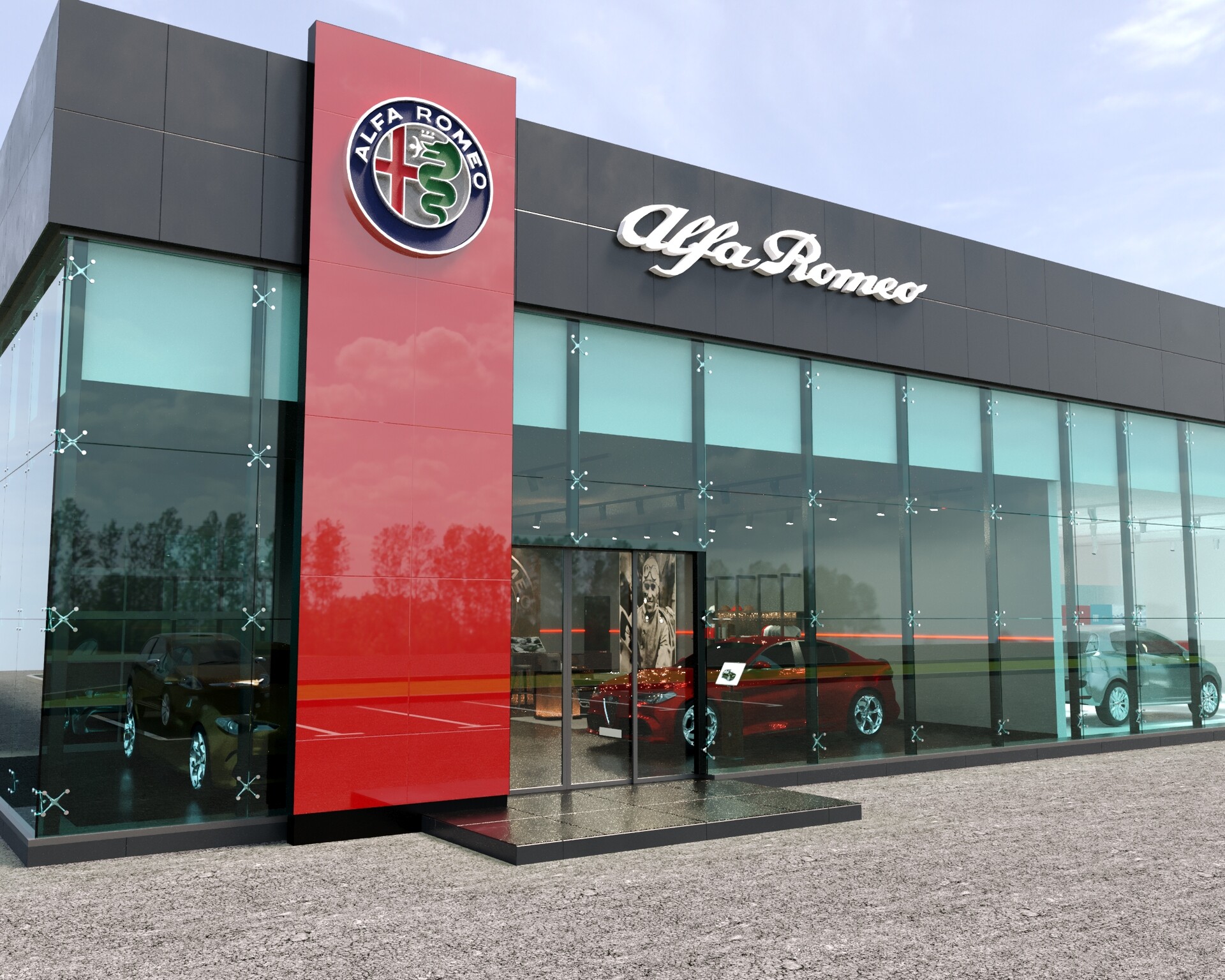 ArtStation - AlfaRomeo Autoshowroom in Tashkent