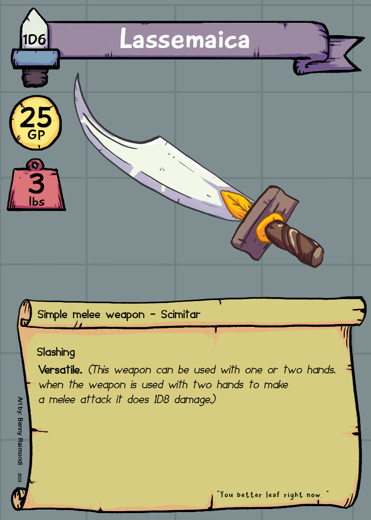 ArtStation - Scimitar dnd weapon card