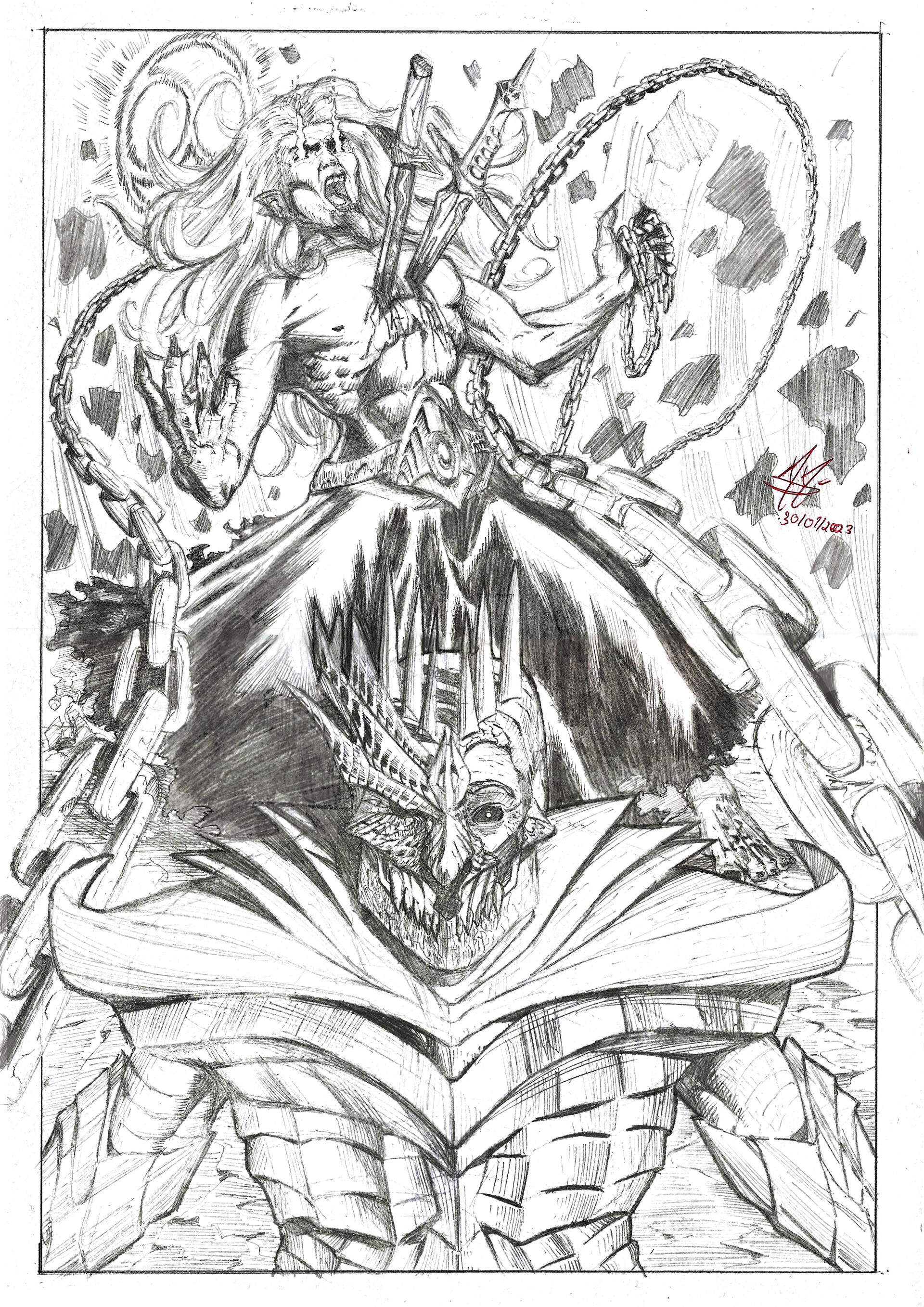 ArtStation - The Fallen King and The Begotten Son of Infinite