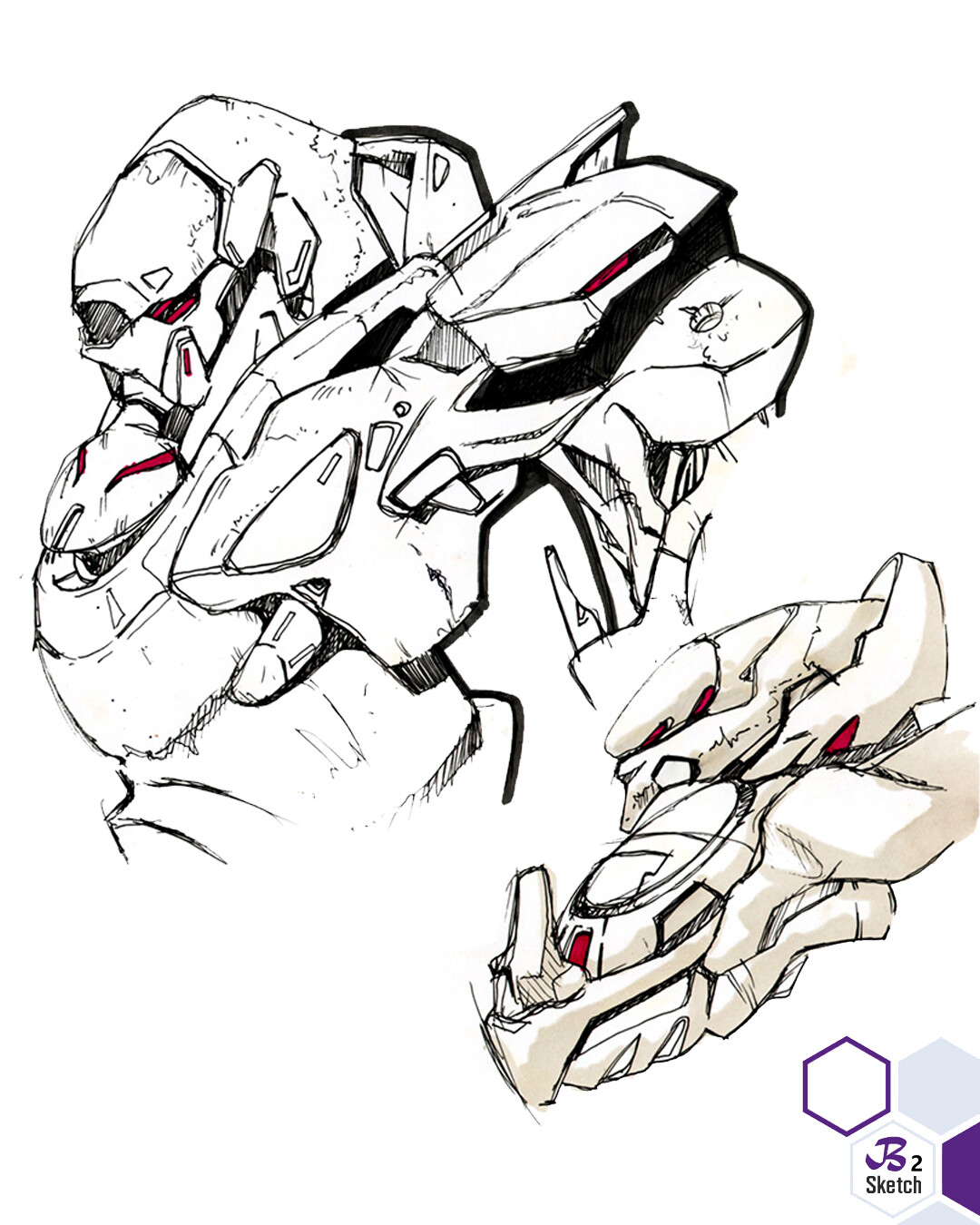 ArtStation - Mech Head design