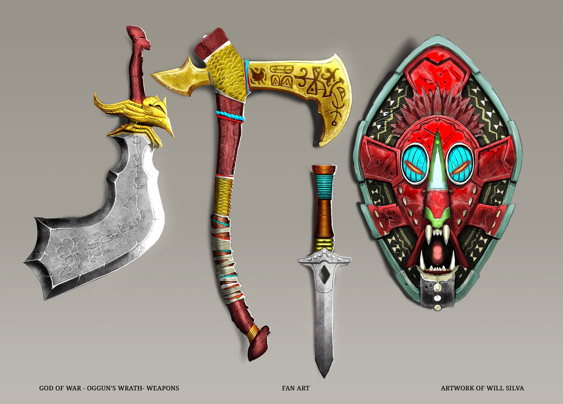 Will Silva - African Kratos - God of war fan art