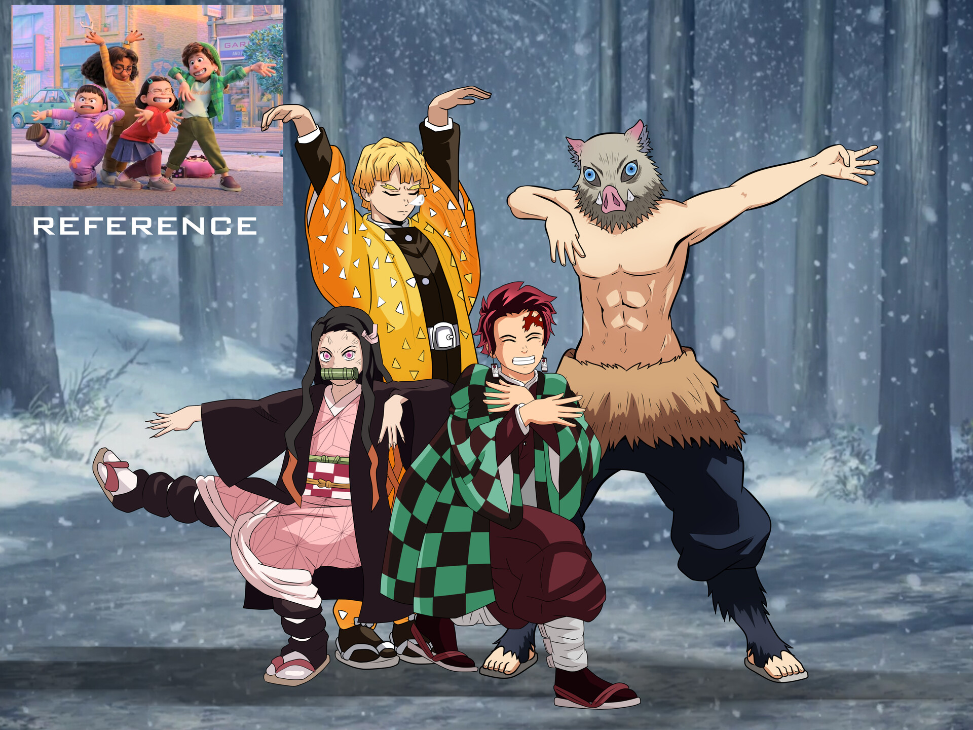 ArtStation - Demon Slayer x Turning Red