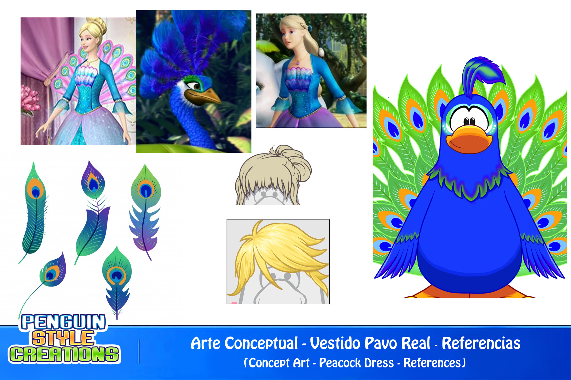 Lady Harada - Concept Art - Peacock Dress (Penguin Style Creations)