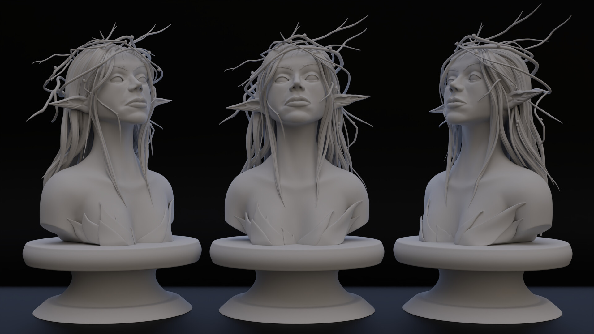 Alexia Ruillet - 3D bust (Dark Faeries illustration by Coliandre)