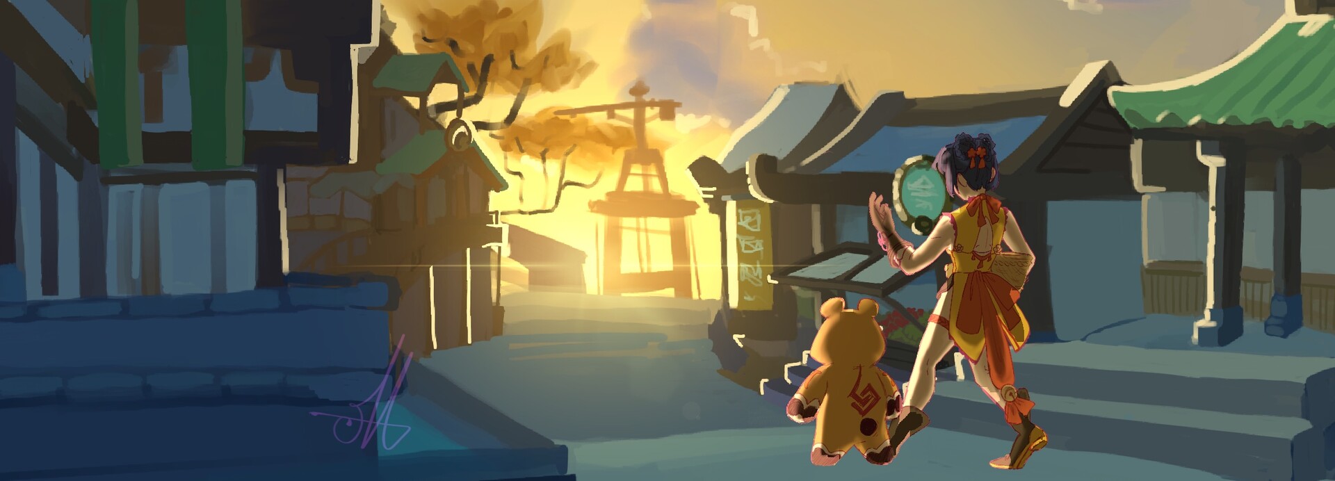 ArtStation - Dawn Stroll in Liyue