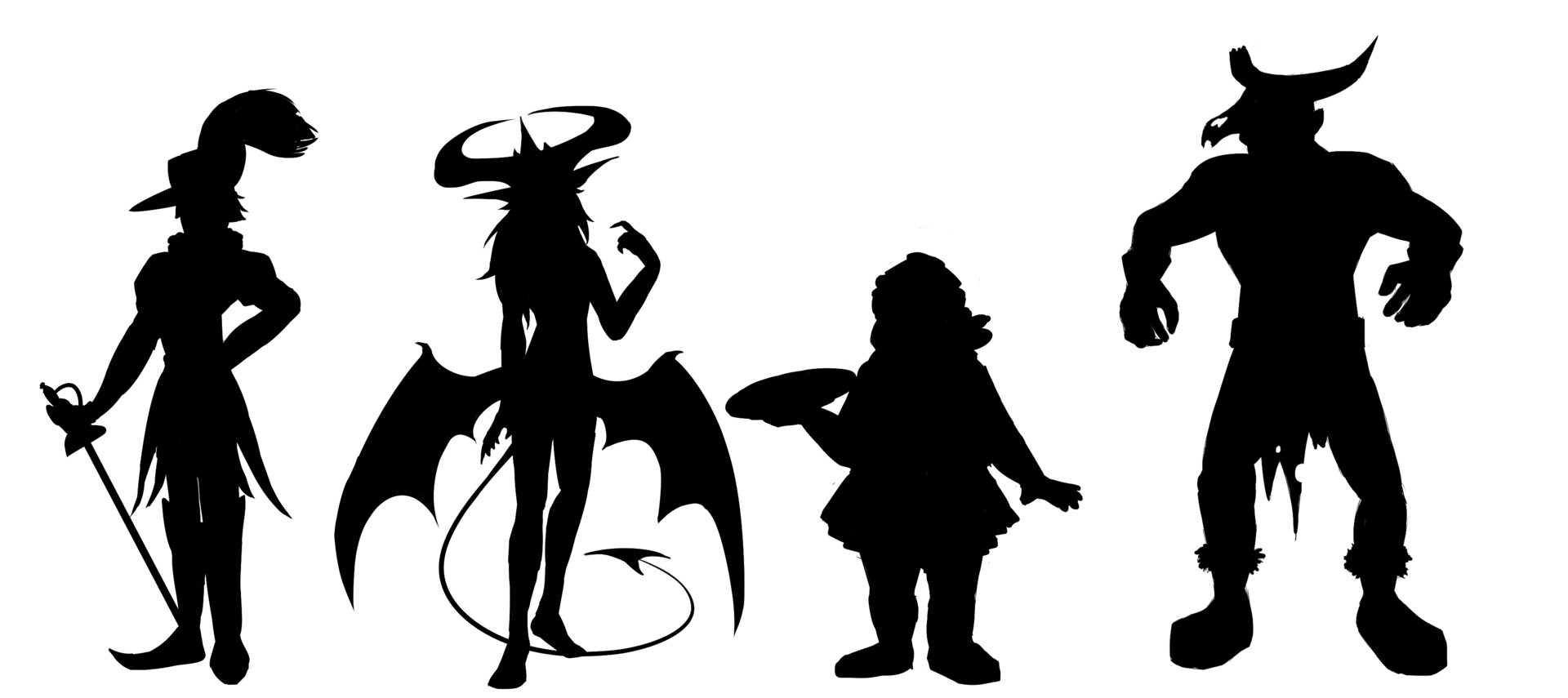 ArtStation - Character Silhouette Practice