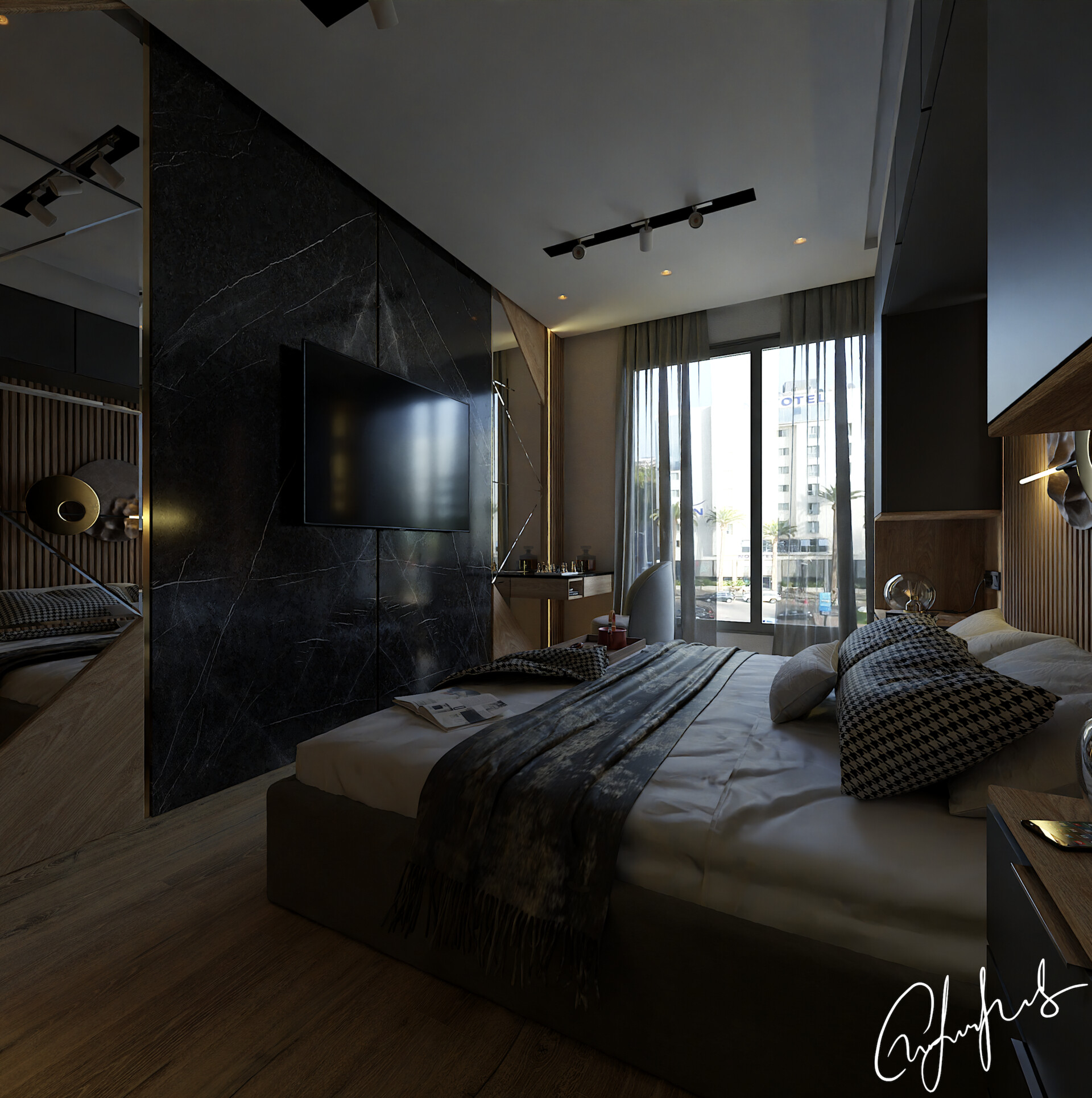 guermah mohamed - Photorealistic Bedroom with Blend software