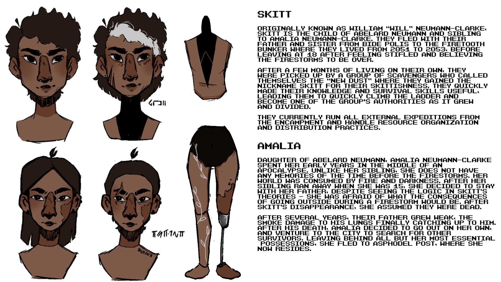 ArtStation - trashbot characters - skitt and amalia