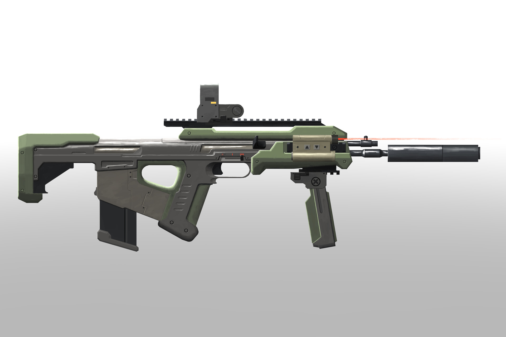 Futuristic Bullpup Assault Rifles