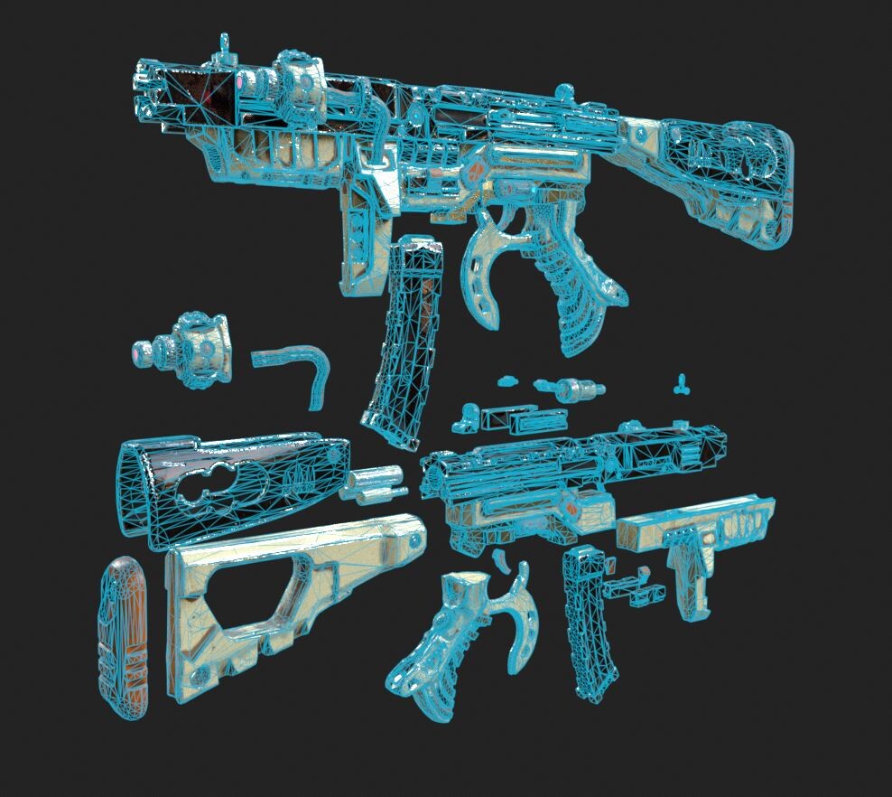 J.R. Wells - Embattled Cyber SMG Original Game Model / Original Concept