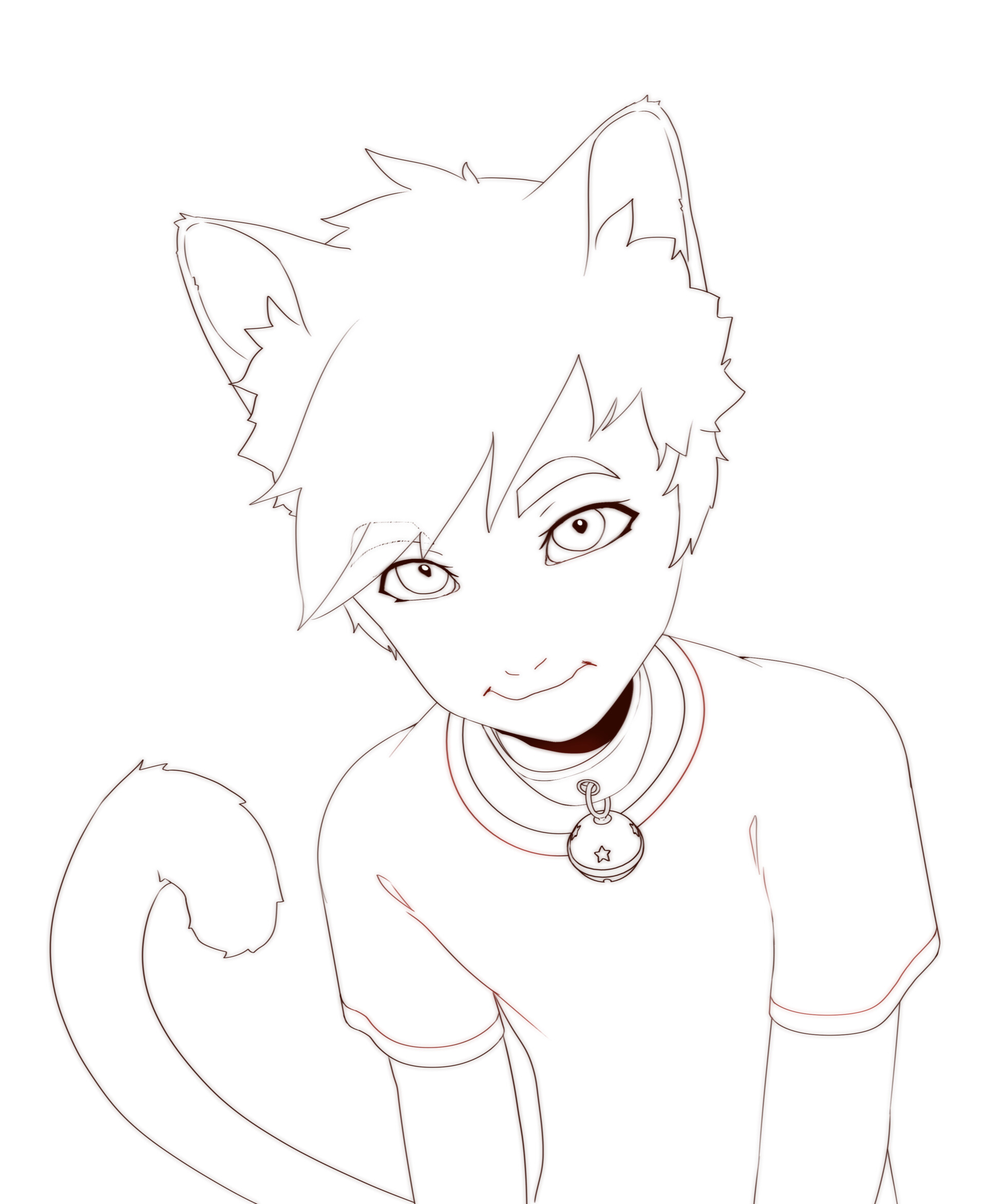 anime cat boy coloring pages