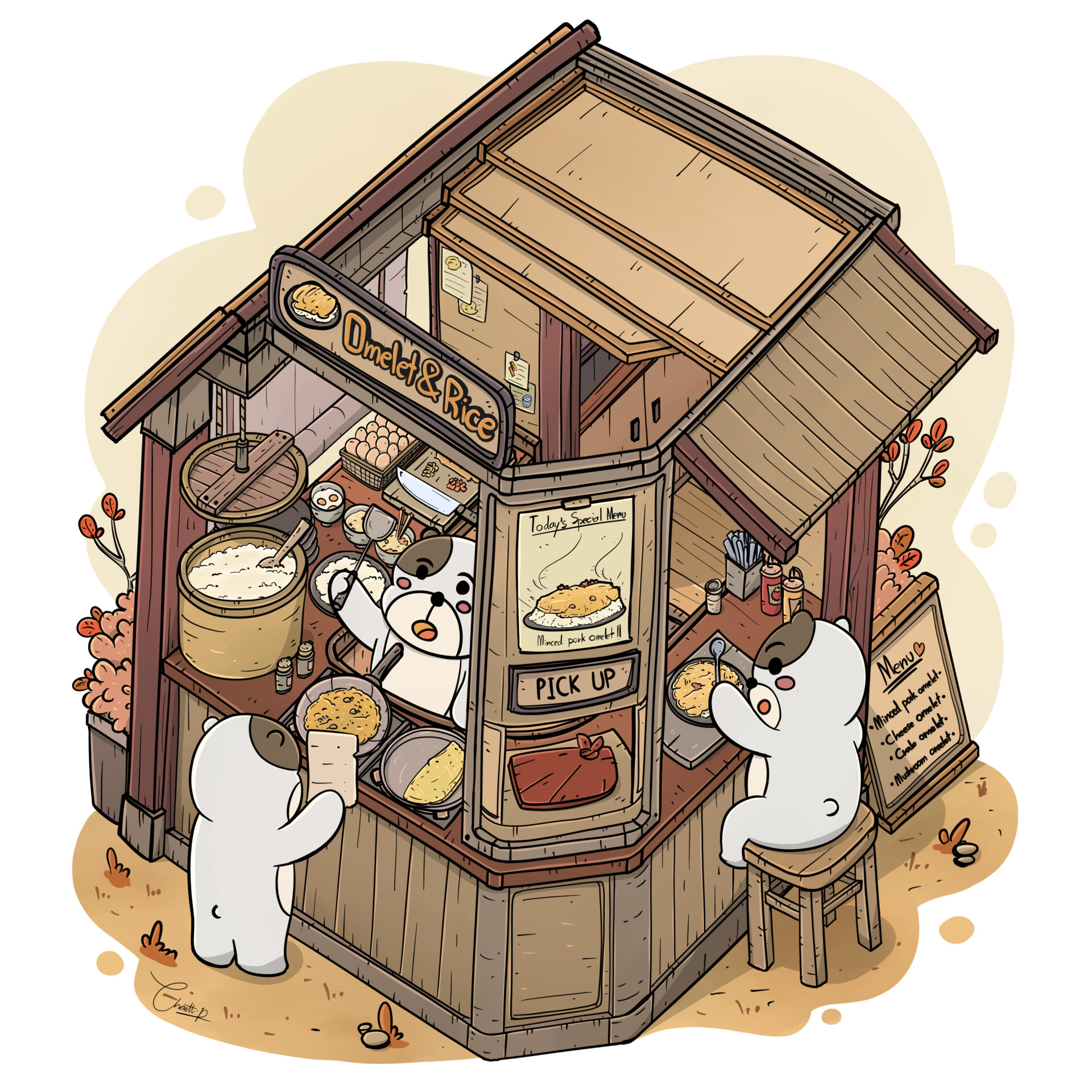 ArtStation - Omelet and Rice shop