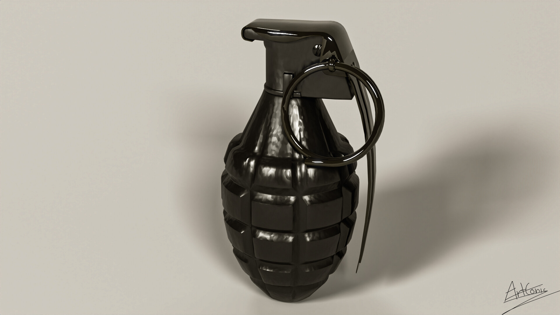 ArtStation - 3d Metallic Grenade