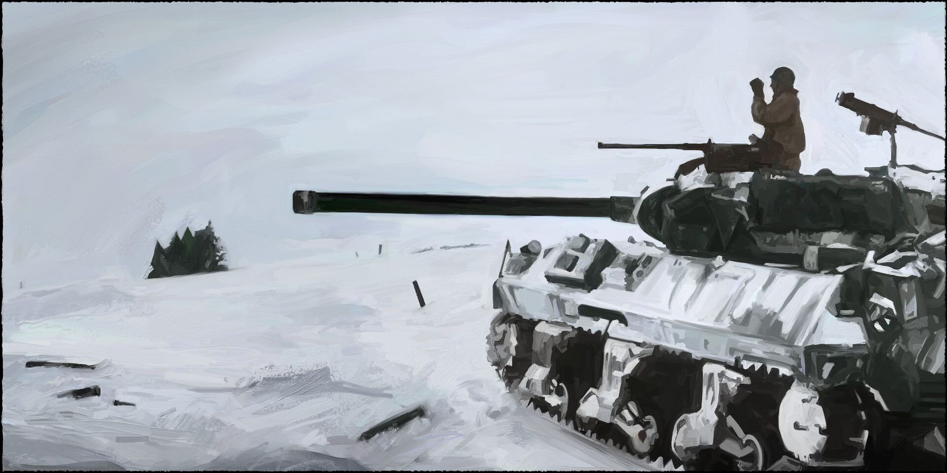 ArtStation - Battle of The Bulge - M4A3E2 Sherman “Jumbo” – USA | TANK