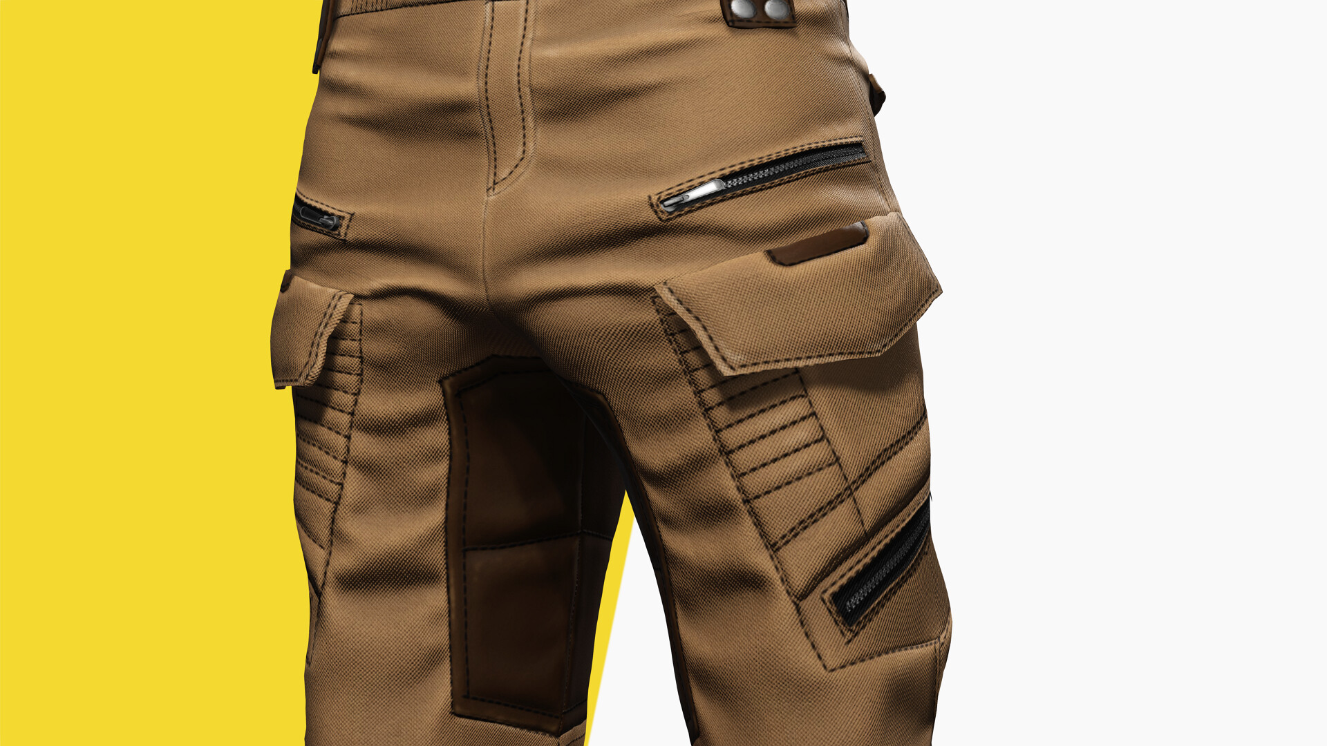 NextUpgrade3d - Realistic Pants 1 for Men Rigged Low-poly 3D model