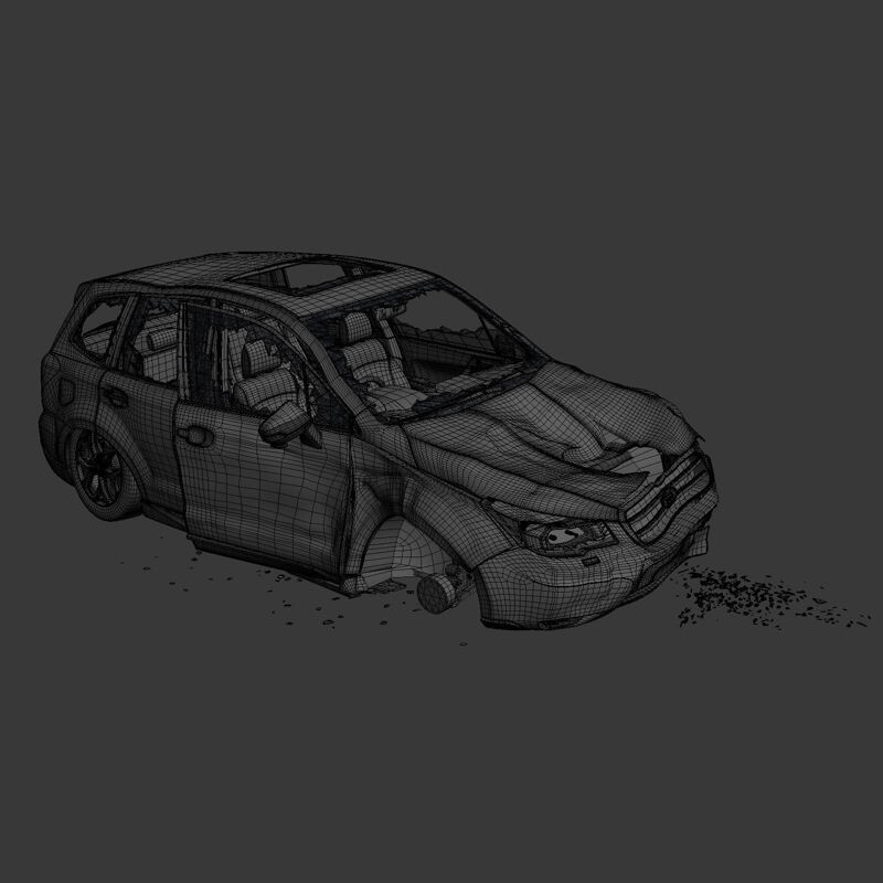 ArtStation - Traffic accident car accident crash damaged car 3d model