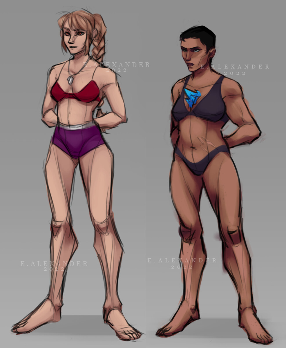 ArtStation - Thorn & Ambrosia Full Body Concepts