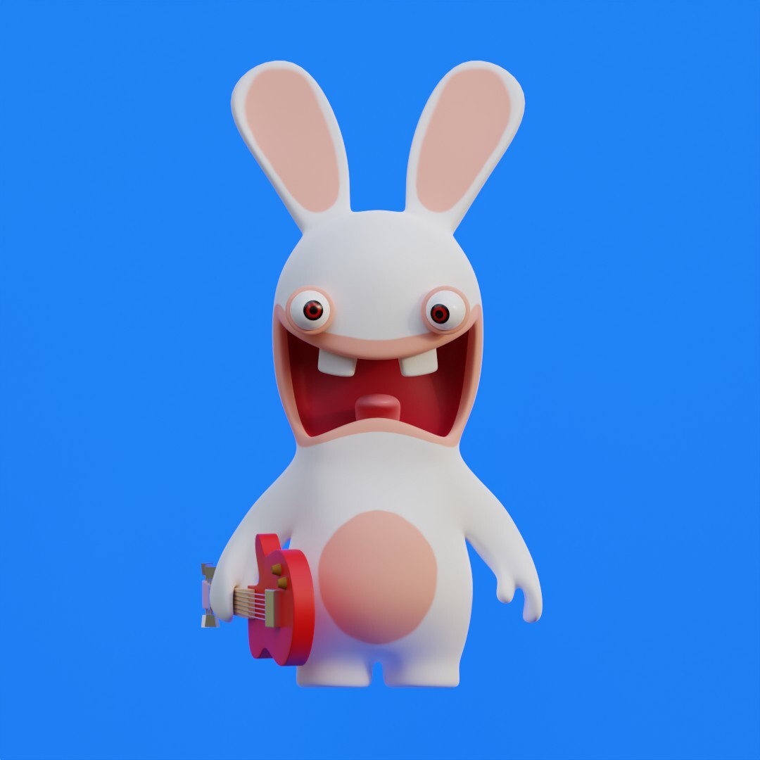 ArtStation - Mad Rabbid with a guitar. Nothing unusual)