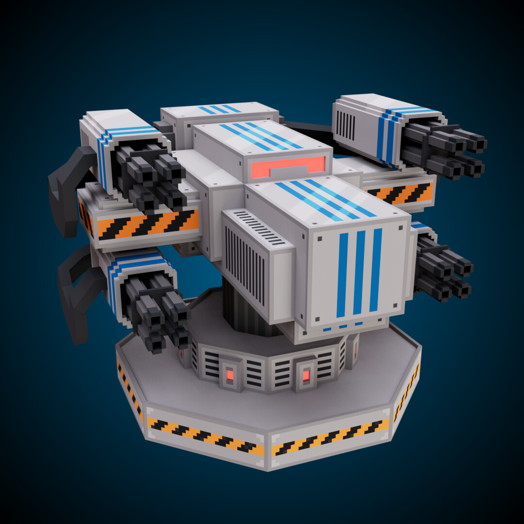 ArtStation - Voxel Defense Turret