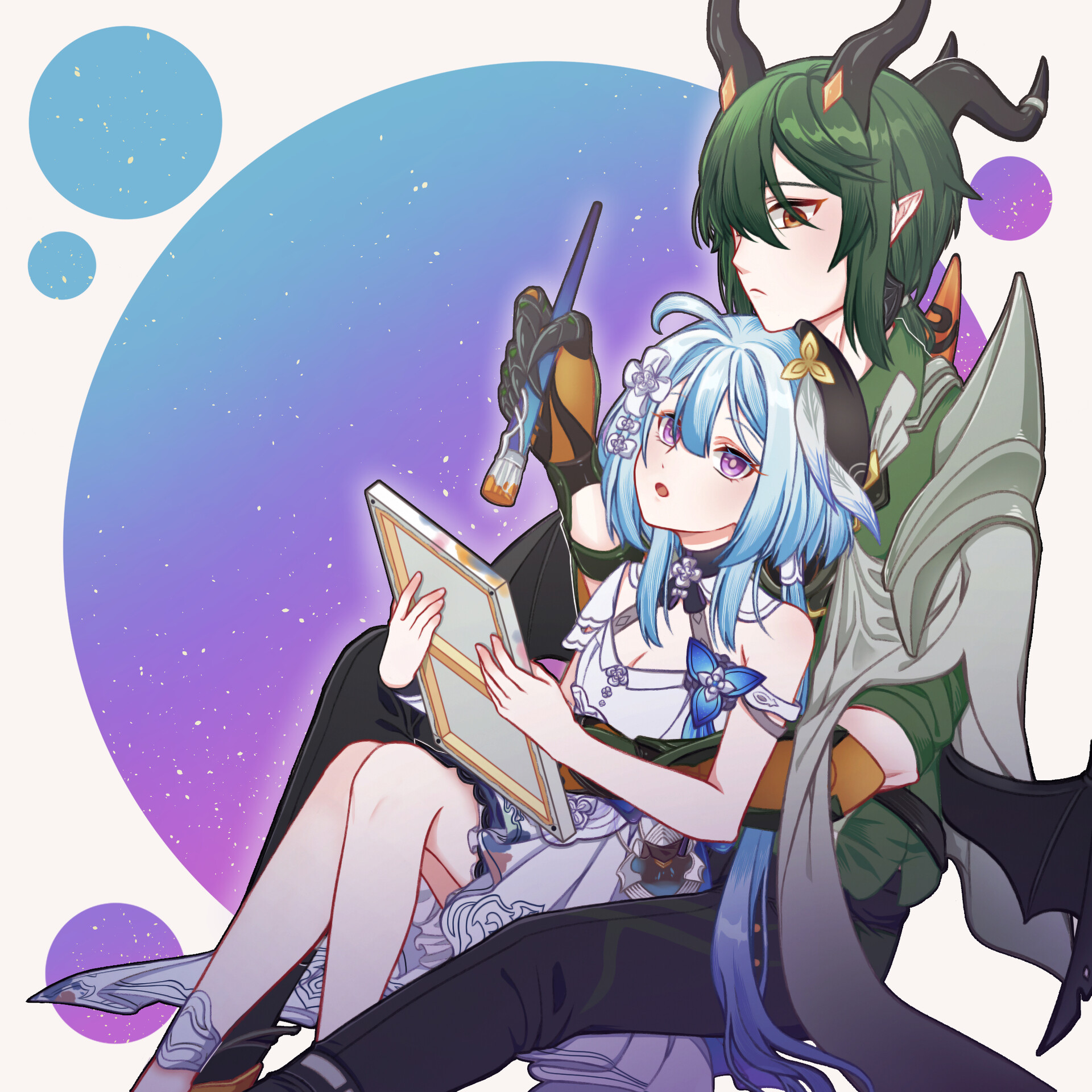 ArtStation - My fanart _ Griseo and Kosma _ Honkai Impact