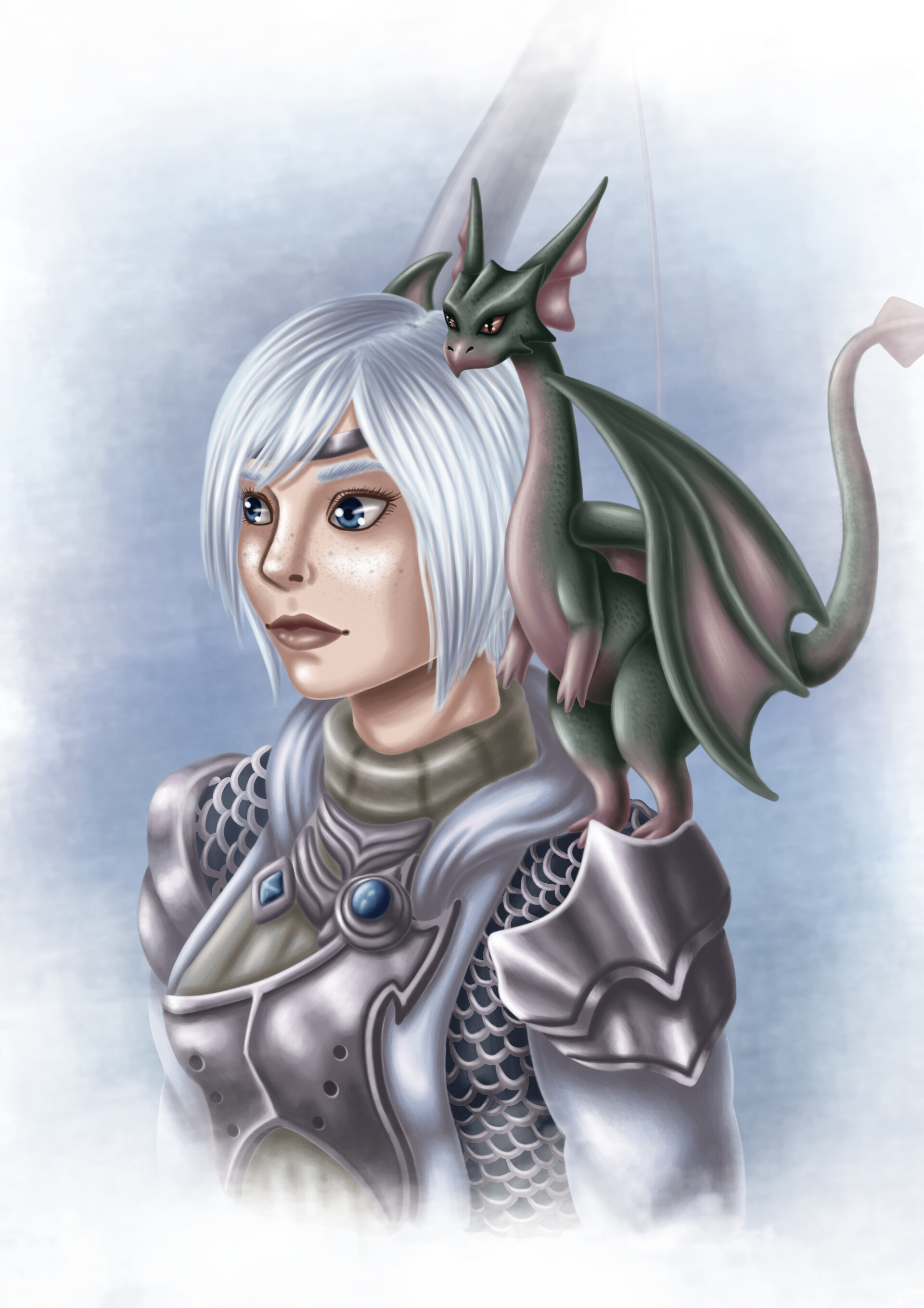 ArtStation - FFXIV Character Portrait with a Small Dragon