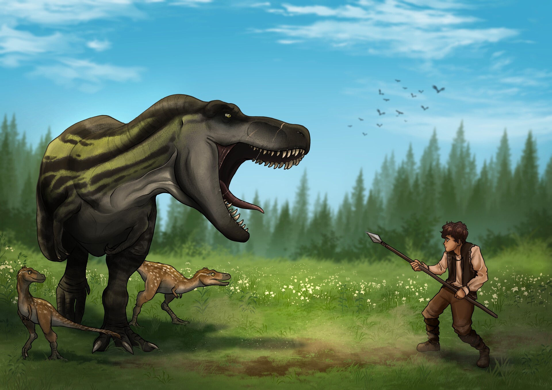 ArtStation - Mother Tyrannosaurus rex is angry