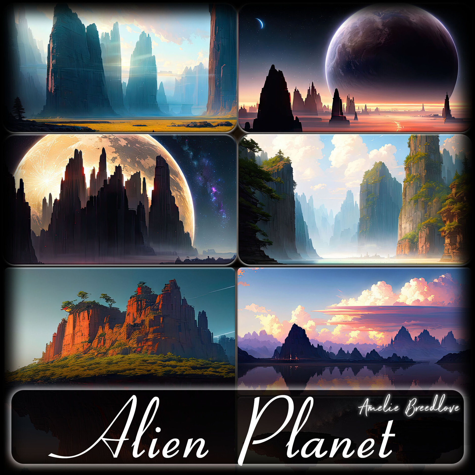 Amelie Breedlove - 210 Painted - Alien Planet Reference Pack | 4K | v.3